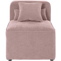 Sofa-Mittelelement Home Affaire, B:70cm H:76,5cm T:93cm, rosa, 100% Polyester, Polsterelemente, "Sundstrup", Modulserie, individuelle Zusammenstellung