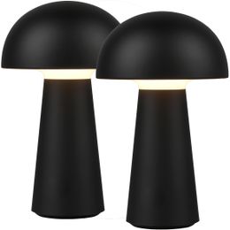 LED Au&szlig;en-Tischleuchte "Lennon", 1, &Oslash; 13,6cm H: 21,5cm, 2 Stk., schwarz, REALITY LEUCHTEN, Leuchten, 2er Set LED Tischlampe,4-fach Touchdimmer,