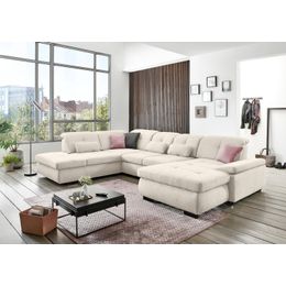 Ecksofa DIE PLANBAR, B:371cm H:85cm T:195cm, beige, 85% Polyester;15% Nylon, Wohnzimmer, Sofas, "MP-IN16012 L-Form, mit Federkern-Polsterung", inkl.