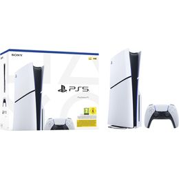 Playstation 5 Spielekonsole "Disk Edition (Slim)", B:35,8cm H:9,6cm T:21,6cm, schwarz-weiß, Spielekonsolen