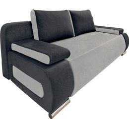 Schlafsofa Collection AB, B:200cm H:85cm T:98cm, grau, Kunstleder SOFTLUX / Struktur ( 20% Acryl; 80% Polyester);Microfaser PRIMABELLE (100%