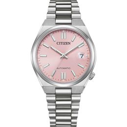 Citizen Damen Automatikuhr "TSUYOSA 37 mm", silber, Armbanduhren, Armbanduhr, Damenuhr, Mechanische Uhr, Edelstahlarmband, analog, Tag