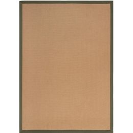 Teppich FLAIR RUGS, B:160cm H:3mm L:230cm, grün, Jute, Kunstfaser, Wohnzimmer, Teppiche, "Kira mit Fischgrätmuster, aus Jute", mit Fischgrätmuster,