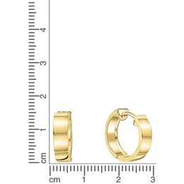 Firetti Damen Paar Creolen "Schmuck Geschenk Gold 333", 15mm, Gelbgold 333, gold, Gelbgold 333, Ohrringe