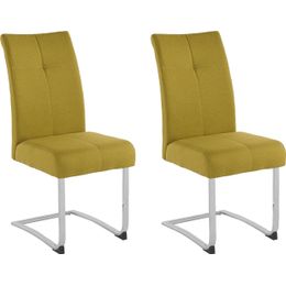 Freischwinger Home Affaire, B:44cm H:98,5cm T:57cm, gr&uuml;n, Polyester, St&uuml;hle, "Rab", Bezug in verschiedenen Qualit&auml;ten, maximale Belastbarkeit 120 kg