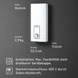 Stiebel Eltron Kompakt-Durchlauferhitzer "DHB 18 ST Trend 25A", 18 kW, wei&szlig;, Durchlauferhitzer, 3i Technologie f&uuml;r konstante Warmwassertemperatur