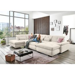 Ecksofa DIE PLANBAR, B:371cm H:85cm T:195cm, beige, 85% Polyester;15% Nylon, Wohnzimmer, Sofas, "MP-IN16012 L-Form, mit Federkern-Polsterung", inkl.