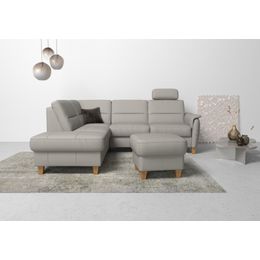 Ecksofa Home Affaire, B:236cm H:89cm T:212cm, grau, Luxus-Microfaser (100% Polyester);Struktur (100% Polyester);Luxus-Microfaser in Lederoptik (100%