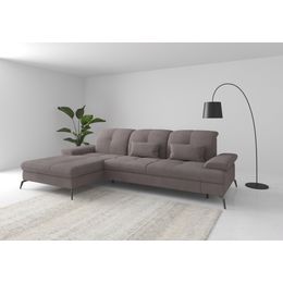 Sit & More Ecksofa SIT & MORE, B:279cm H:90cm T:185cm, beige, 90% Polyester, 10% Polyamid, Wohnzimmer, Sofas, "Amica, L-Form, inkl. Sitztiefenverstellung &