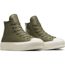 Converse Mädchen Sneaker "CHUCK TAYLOR ALL STAR LIFT", Gr. 37, grün, Leder, Schuhe, wasserabweisend