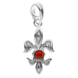 OSTSEE-SCHMUCK Damen Kettenanh&auml;nger "OSTSEE-SCHMUCK Anh&auml;nger Lilie Anh&auml;nger Lilie", 28 x 12mm, Silber 925 (Sterlingsilber), 1,3 g, wei&szlig;, Silber 925