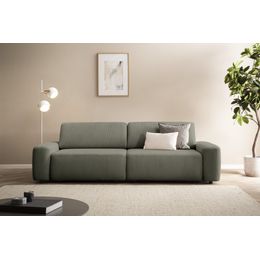 3-Sitzer Home Affaire, B:257cm H:82cm T:105cm, grün, 100% Polyester, Sofas, "TORGE (257cm), Sofa,Schlafsofa in Cord, Samtvelours, Struktur fein",