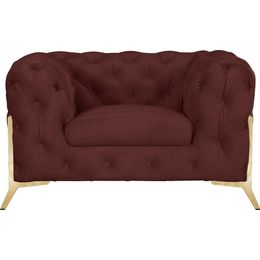 Chesterfield-Sessel Home Affaire, B:125cm H:75cm T:97cm, rosa, Struktur (100% Polyester9;Samtoptik (100% Polyester), Sessel, "Amaury Sessel",