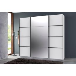 Schwebet&uuml;renschrank wimex, B:225cm H:208cm T:65cm, wei&szlig;, Holzwerkstoff, Spanplatte, Schr&auml;nke, "Jork Kleiderschrank mit Spiegel, schwarze