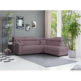 Ecksofa Home Affaire, B:267cm H:95cm T:198cm, rot, Struktur fein (100% Polyester);Struktur (100% Polyester);Samtstruktur (100% Polyester),
