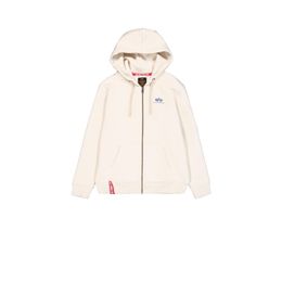 Herren Hoodie "Basic Zip Hoodie SL", wei&szlig;, Gr. M, Alpha Industries, Obermaterial: 80% Baumwolle, 20% Polyester, Sweatshirts