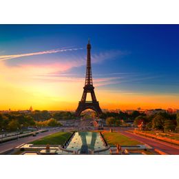papermoon Fototapete "Paris Eiffel Tower", B/L: 4m x 2,6m, Bahnen: 8 Stk., bunt, Tapeten