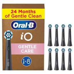 Oral-B Herren Aufsteckb&uuml;rsten "iO Sanfte Reinigung", 8 Stk., schwarz, Zahnb&uuml;rstenk&ouml;pfe, fortschrittliche Plaque-Entfernung, f&uuml;r empfindliches