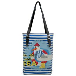 DOGO Damen Umhängetasche "Tall Bag Damen Schultertasche You, Me And The Sea Damen", blau, Lacklederimitat, Taschen, Handgefertigt