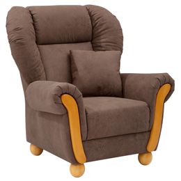Loungesessel Home Affaire, B:100cm H:105cm T:93cm, braun, Wohnzimmer, Sessel, "Milano Vintage, Hochlehnsessel, Ohrensessel", hoher Sitzkomfort mit