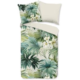 Wendebettw&auml;sche, gr&uuml;n, PURE LUXURY COLLECTION, Microfaser, Obermaterial: 100% Polyester, Bettw&auml;sche, "Virna", Mikrofaser, Pflegeleicht, Weich,