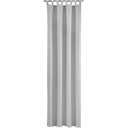 Vorhang GERSTER, B:140cm H:235cm, grau, Wirkware, Polyester, Wohnzimmer, Gardinen, "Toni", HxB: 235x140, Schlaufenschal mit Uniband, verdunkelnd
