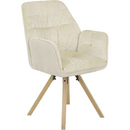 Esszimmersessel Hela, B:56cm H:89cm T:62cm, beige, Inne 100% Polyester;Au&szlig;en 92% Polyester, 8% Polyamid, Sessel, "BEATRIX", Auto-Return 270