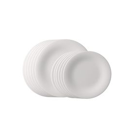 Teller-Set "Essential White", 12 Stk., weiß, VIVO VILLEROY & BOCH GROUP, Geschirr-Sets, Made in Germany, Fine China Porzellan