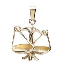 OSTSEE-SCHMUCK Damen Kettenanh&auml;nger "OSTSEE-SCHMUCK Anh&auml;nger Tierkreiszeichen Waage", 25 x 17mm, Silber 925 (Sterlingsilber), 1,7 g, gelb, Silber 925