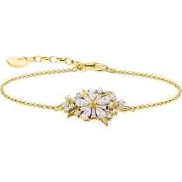 Thomas Sabo Damen Armband "Lovely Daisy Armband mit Blumenbouquet", 19, Silber 925 (Sterlingsilber), gold, Silber 925 (Sterlingsilber), Armbänder,