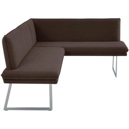 K+w Komfort & Wohnen Eckbank, H:86cm T:60cm, braun, K+W KOMFORT & WOHNEN, Esszimmer, Sitzb&auml;nke, mit Sattlernaht und schmaler Kufe, langer Schenkel rechts oder links