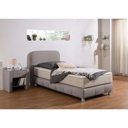 Boxspringbett Home Affaire, B:107cm L:207cm, beige, Komplettbetten, "Cesson, in verschiedenen Breiten", inkl. Topper, wahlweise in H2, H3 oder H4