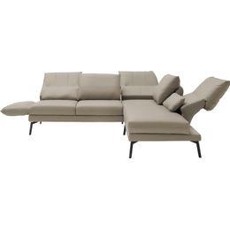 Sch&ouml;ner Wohnen Kollektion Ecksofa, B:329cm H:87cm T:259cm, grau, SCH&Ouml;NER WOHNEN-KOLLEKTION, 100% Leder, Wohnzimmer, Sofas, "Spin, Multifunktionssofa, bequem und hochwertige