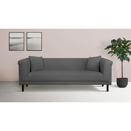 2-Sitzer Home Affaire, B:180cm H:71,5cm T:85cm, grau, 100% Polyester, Sofas, "AGNIA B/T/H: 180/85/71 cm", incl. Zierkissen, auch in Cord und Boucl&eacute;