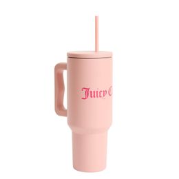 Juicy Couture Damen Thermobecher "STEEL TUMBLER WITH STRAW Unisex"cherry blossom, Edelstahl, Trinkgef&auml;&szlig;e, Getr&auml;nkebecher, gro&szlig;e Tasse, mit Strohhalm,