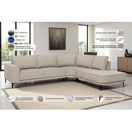 Ecksofa OTTO HOME, B:289cm H:85cm T:210cm, gelb, 90%Polyester, 10% Nylon, Wohnzimmer, Sofas, "Casina", mit abgerundeter Ottomane, in einem weichen