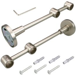 Doppeltr&auml;ger Liedeco, &Oslash;:1,6cm, silber, Gardinenstangenhalterungen, f&uuml;r Gardinenstangen &Oslash; 16 mm