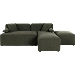 Ecksofa Home Affaire, B:220cm H:76,5cm T:153cm, grün, 100% Polyester, Wohnzimmer, Sofas, "Sundstrup L-Form", Modulserie, individuelle Zusammenstellung