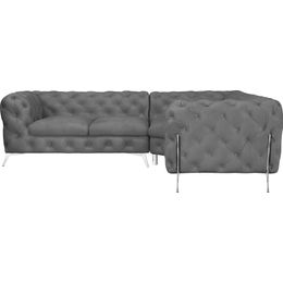 Chesterfield-Sofa Home Affaire, B:264cm H:75cm T:204cm, grau, Struktur (100% Polyester);Samtoptik (100% Polyester), Sofas, "Amaury L-Form", moderne