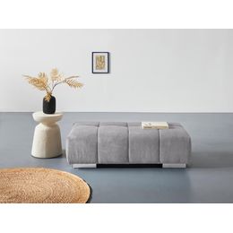Hockerbank COTTA, B:134cm H:42cm T:70cm, grau, 90% Polyester, 10% Polyamid, Hocker, "Orion", bequeme Hockerbank im modernen Design