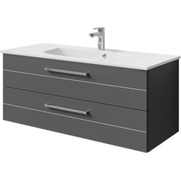 Waschtisch SAPHIR, B:117cm H:49,9cm T:48cm, grau, Badezimmer, Waschtische, "Serie 6025 Mineralmarmor-Waschtisch mit Unterschrank, 117 cm breit",