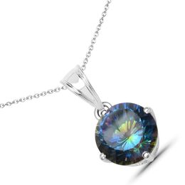 VIRA JEWELS Damen Kette mit Anh&auml;nger "925-Sterling Silber rhodiniert Gl&auml;nzend Quartz blau", 45cm, 3,71, Silber 925 (Sterlingsilber), L: 45 B: 11mm,
