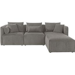 Ecksofa OTTO HOME, B:262cm H:74cm T:172cm, grau, 92% Polyester, 8% Polyamid, Wohnzimmer, Sofas, "Nöre L-Form", 3 Teile, in vielen Bezugsqualitäten
