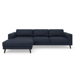 Ecksofa Trendmanufaktur, B:280cm H:85cm T:167cm, blau, 100% Polyester, Wohnzimmer, Sofas, "Lumber Jack, elegantes Designsofa, zeitlos modern, hoher