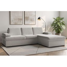 Sit & More Ecksofa SIT & MORE, B:247cm H:82cm T:171cm, beige, 100% Polyester, Sofas, "Moreno L-Form, B: 247 cm", mit Armteilverstellung, optional Bettfunktion