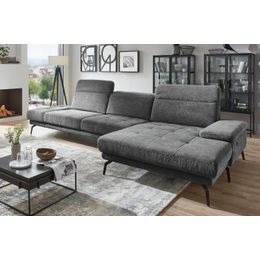 Ecksofa DIE PLANBAR, B:328cm H:82cm T:190cm, grau, 100% Polyester, Wohnzimmer, Sofas, "MP-IN20126 L-Form mit Kaltschaum-Polsterung", mit