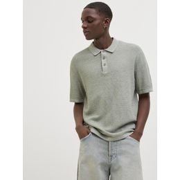 Jack & Jones JACK & JONES Jungen Kurzarmpullover "JJEGEORGE KNIT POLO SS SN", gr&uuml;n, Gr. XS, unifarben, Strick, Obermaterial: 85% Baumwolle, 15% Polyester,