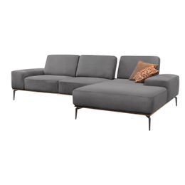 Ecksofa W.Schillig, B:319cm H:88cm T:178cm, grau, Longlife Xtra-Leder Z73: Naturwalkleder der Luxusklasse aus den erlesensten Rohh&auml;uten. Hautst&auml;rke