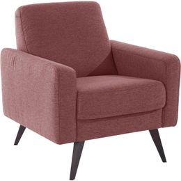 Sessel, B:82cm H:87cm T:49cm, rot, exxpo - SOFA FASHION, Wohnzimmer, Sessel, "Samso, Loungesessel mit tollem Sitzkomfort", Komfortsitzh&ouml;he 49cm