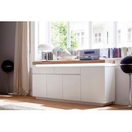 Sideboard MCA furniture, B:175cm H:81cm T:40cm, wei&szlig;, MDF, Massivholz, Wohnzimmer, Sideboards, "Romina", mit LED Beleuchtung wei&szlig; dimmbar, inkl.
